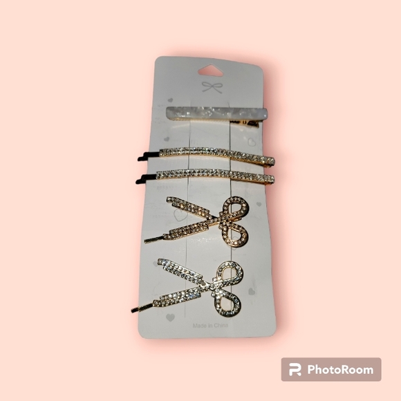 Hair | Nwt Bundle Of 5 Hair Clips 4 With Bling And 1 With A Faux Opal ...